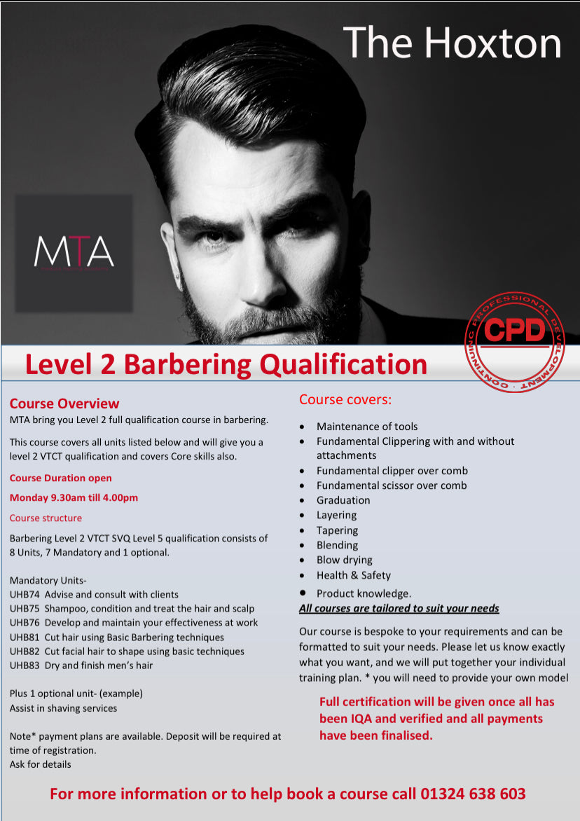 Barbering Level 2 or 3 qualification . (Pay in full or choose Deposit ...